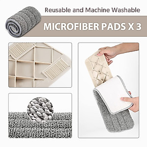 Spray Mop for Floor Cleaning, HOMTOYOU Floor Mop with a Refillable Bottle and 3 Washable Microfiber Pads, Dry Wet Spray Mop for Home Kitchen Hardwood Laminate Wood Vinyl Ceramic Tiles Floor Cleaning