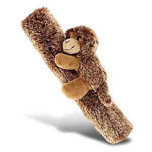 DolliBu Brown Monkey Plush Car Seatbelt Cover - Soft Fluffy Cushion Support for Safety Seat Belt Strap Cover, Decorative Wild Life Stuffed Animal Padded Toy Cute Vehicle Accessory for Kids & Adults