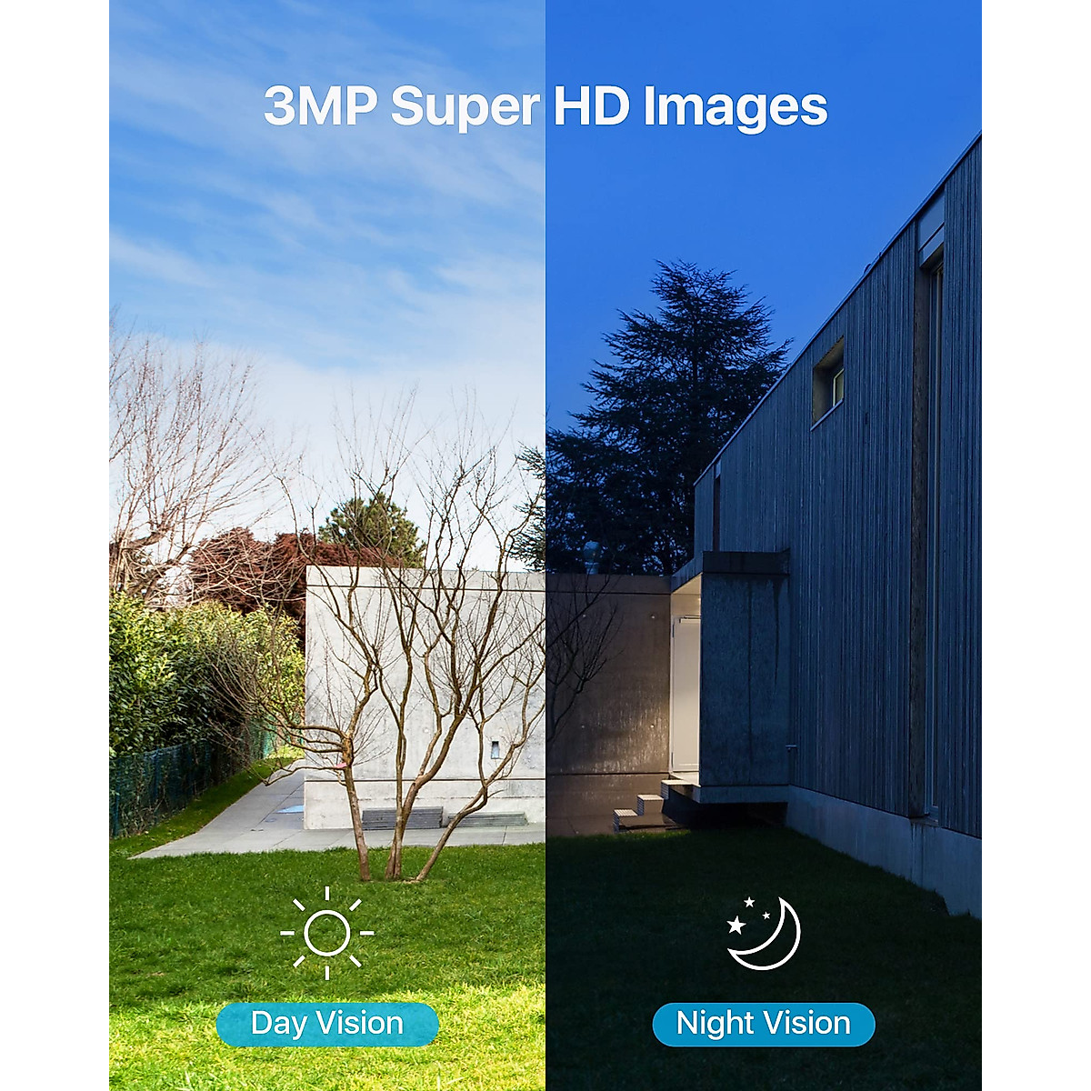 ZOSI ZG3023S Add-on Camera 3MP HD WiFi IP Network Camera Outdoor Indoor Home Security Camera Only Compatible with ZOSI NVR Recroder Video Surveillance Camera System(Model:ZR08GP)