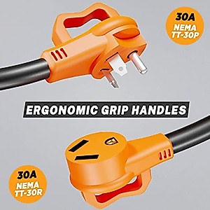 CARMTEK RV Surge Protector 30 Amp - RV Circuit Analyzer with Integrated Smart 30 Amp Surge Voltage Protection with Grip Handles