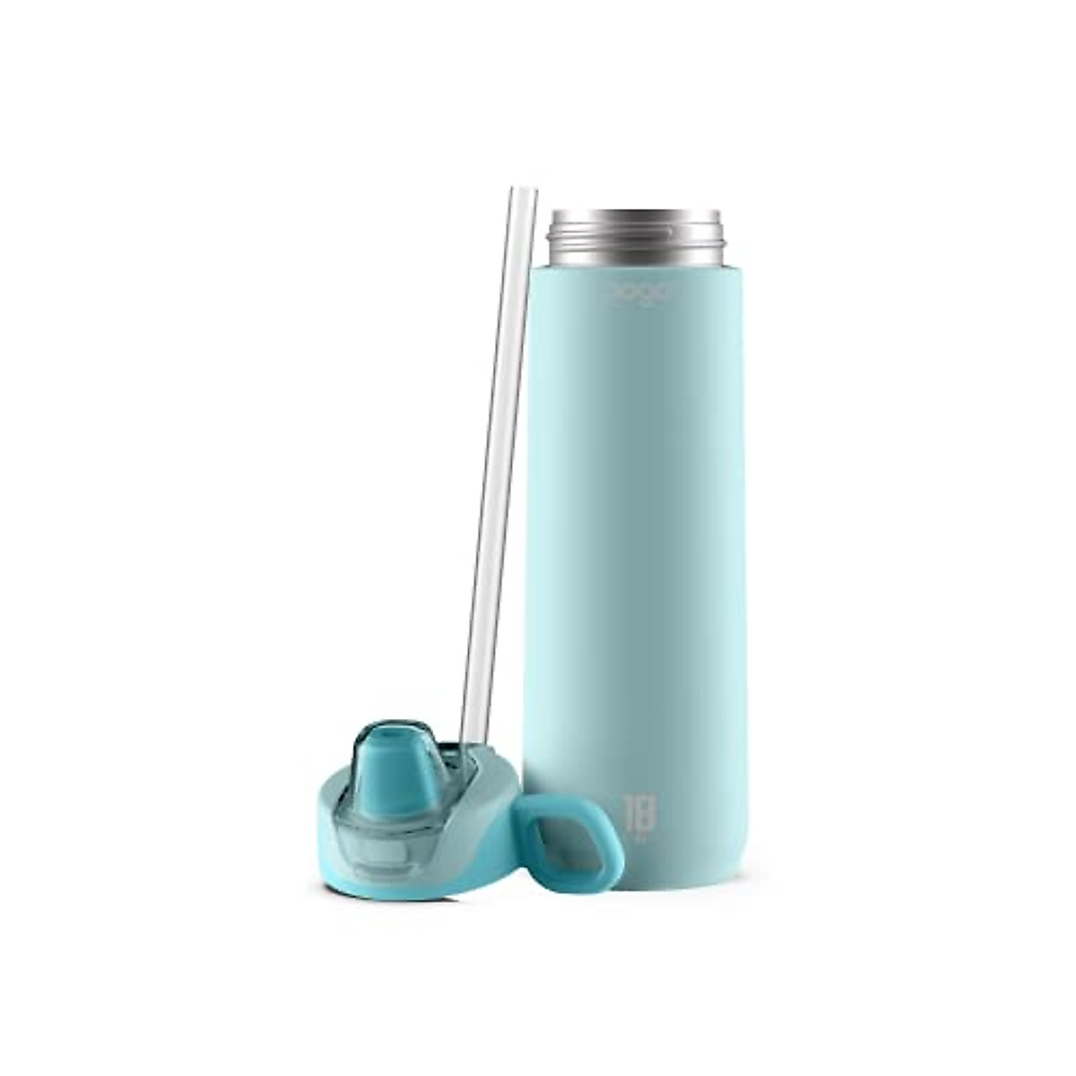 Pogo Active Stainless Steel Insulated Water Bottle with Leak Proof Straw Lid, 18oz, Frost