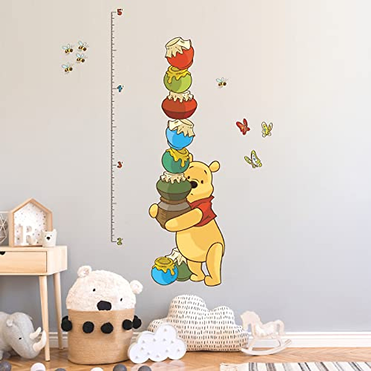 RoomMates RMK1501GC Winnie The Pooh Peel and Stick Inches Growth Chart