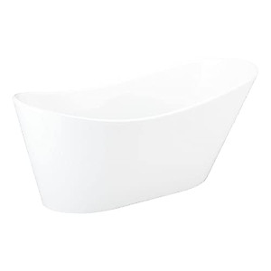 Signature Hardware 930344-67 Saunders 67" Acrylic Soaking Tub with Integrated Overflow and Drain