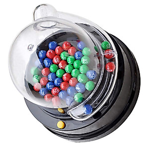 Bingo Lotto Game Electric Lotto Ball Machine Mini Machine Portable Bingo Machine Toy Jackpot Machine with Fortunate Number Picker for Family Table Games