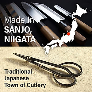 Japanese Suiryu Satsuki Bonsai Scissors - Long Handle Pruning Shears, Yasugi Steel, Traditional Japanese Bonsai Garden Tools, Made in Japan (7inch)