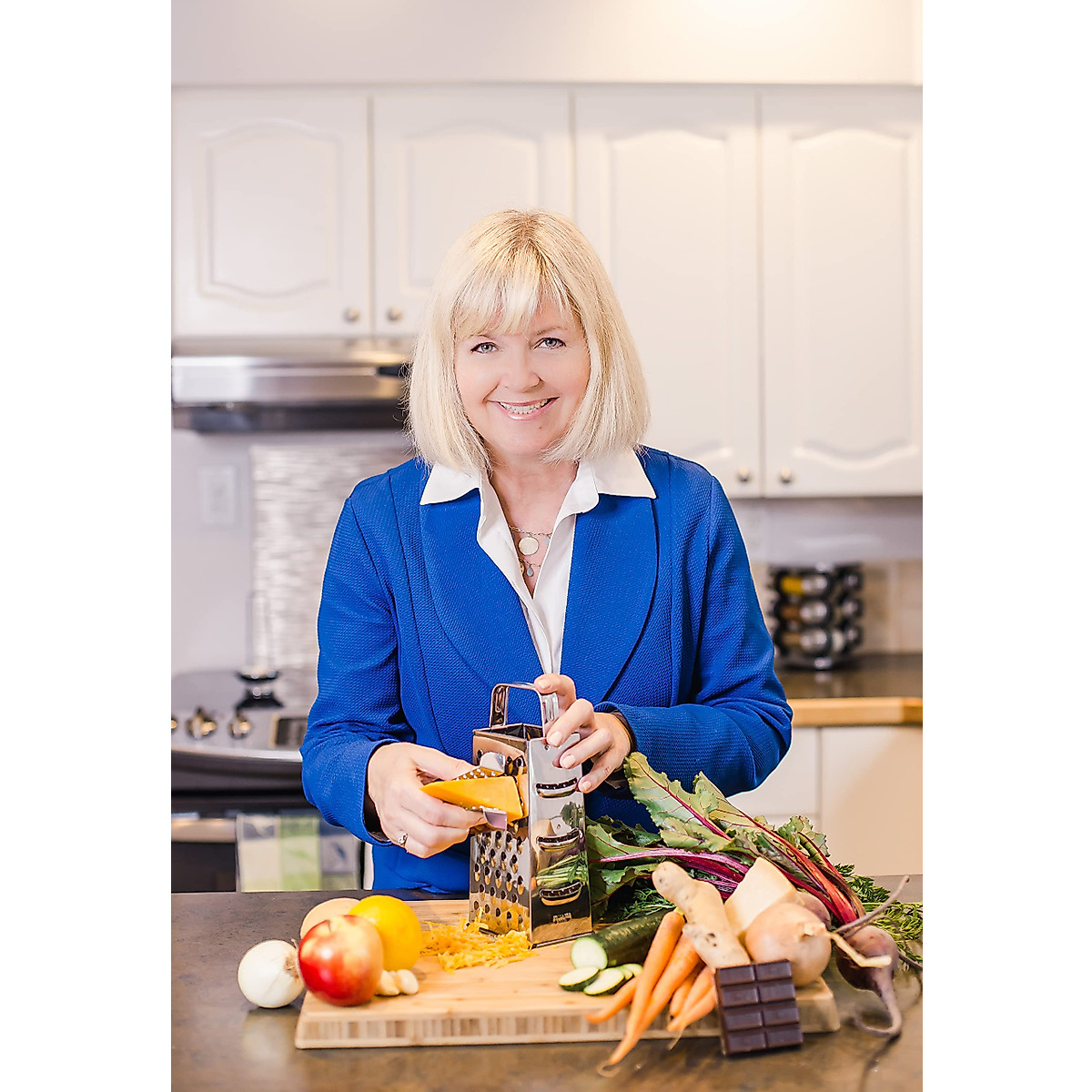 SAFEGRATE Grater Finger Guard for Cutting Vegetables/Grating with Mandoline Slicer/Vegetable Slicer, Stainless Steel Finger Protector for Cutting Food, Dishwasher Safe Finger Guards for Cutting