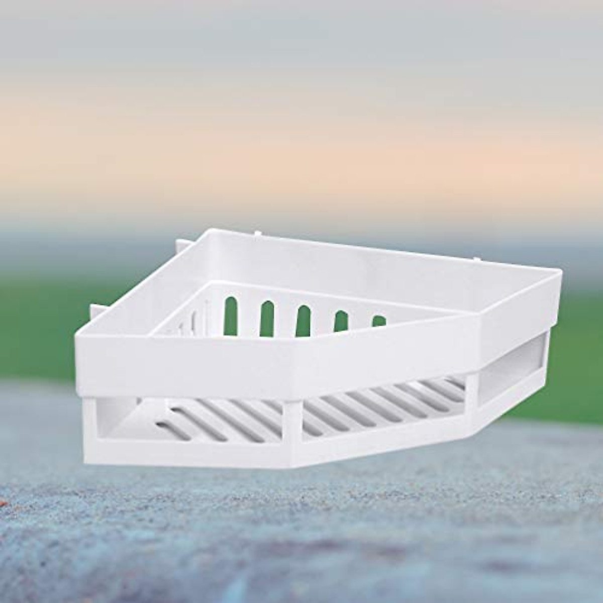 TOPBATHY Frame Stand Bathroom Corner Shelf Wall Mounted Shower Caddy Storage Holder Free Of Punch Corner Triangle Rack Organizer For Toilet Bathroom Kitchen Organizer Rack