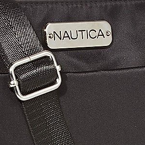 Nautica womens Diver Nylon Small Crossbody Bag Purse With Adjustable Shoulder Strap Cross Body, Black, One Size US