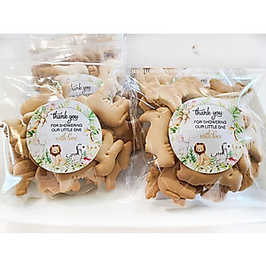 1.9 Inch Thank You Stickers Baby Shower Party Favors Safari Animals 60 Labels