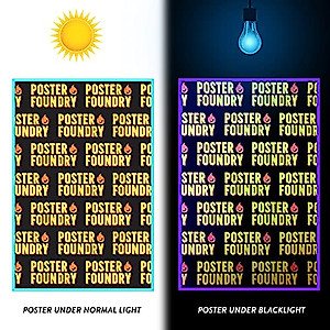 Name of The Law Zombie Blacklight Poster Classic Retro Trippy Flocked Felt Velvet UV Black Light Reactive Psychedelic Cops Police Skeleton Skull Fantasy 23x35 inch