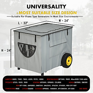 GEHENG Generator Covers, Generator Covers While Running, Top Can Be Opened for Refueling, 600D Silver Coated Oxford Waterproof Cloth+200D Flexible Fabric Inner Lining, Double Layer Material