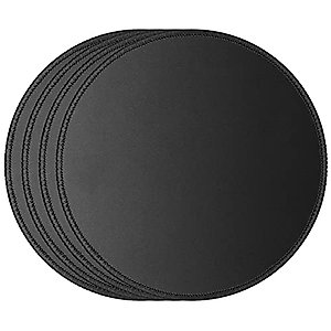 JIKIOU Round Mouse Pad, Anti Slip Rubber Round Mousepads Desktop Notebook Mouse Mat with Stitched Edge for Women Girl Men Kids Office Home Gaming Laptop, Small Size 7.9x7.9 inches, 4 Pack Black