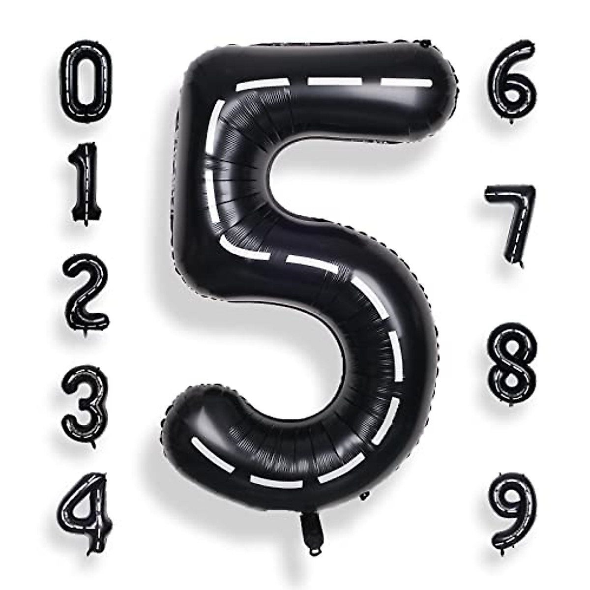 SULALABOO 40 Inch Black 5 Balloon Number Large Helium Number Balloons 0-9 Giant Digital 5th Foil Mylar Big Party Balloon for Boy or Girl Birthday Party Anniversary Decorations