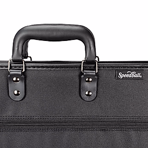 Speedball Universal Heavy Duty Art Portfolio Carrying Case with Handles for Storing and Transporting Artwork, Sketch, Drawing and Canvas, Black, 14 x 18 Inches