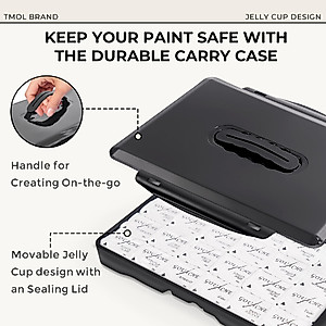 TMOL Gouache Paints Set, 24 Colors x 30ml, 12 Brushes, Non-Toxic, Kids, Indoor Use