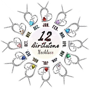 Bengnkes BG 925 Sterling Silver I Am a Child of God Cross Pendant Necklaces for Women, March Birthstone Blue Heart Necklace Communion Goddaughter Christian Baptism Gifts