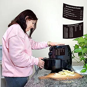 RYGRZJ Air Fryer Conversion Chart Sticker,Air Fryer Accessories Cook Times,Kitchen Conversion Chart,Air Fryer Cooking Times Chart Sticker,Air Fryer Magnetic Cheat Sheet Set