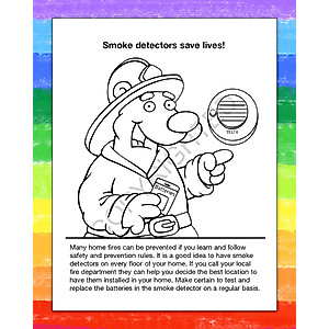 ZOCO - Fire Safety - Educational Coloring Books (25 Bulk Pack, With Crayons) - Fire Prevention Week Items for Kids - Firefighter Party Supplies - Games, Puzzles, Activities