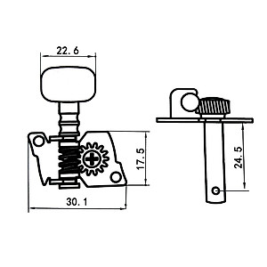 BQLZR Gold-Plated 2R2L Tuning Peg Machine Head Tuners For Ukulele 4 String Guitar