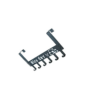 Over Door Hook Hanger Panda Removable Storage Rack 6 Hooks Holder Home Organizer for Coat Towel Bag Kid Room Metal Robe Kitchen (Black)