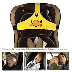 Baby Carseat Head Support Car Seat Head Band Strap Headrest Stroller Car Seat Sleeping Head Support for Toddler Child Children Kids Infant (Yellow)