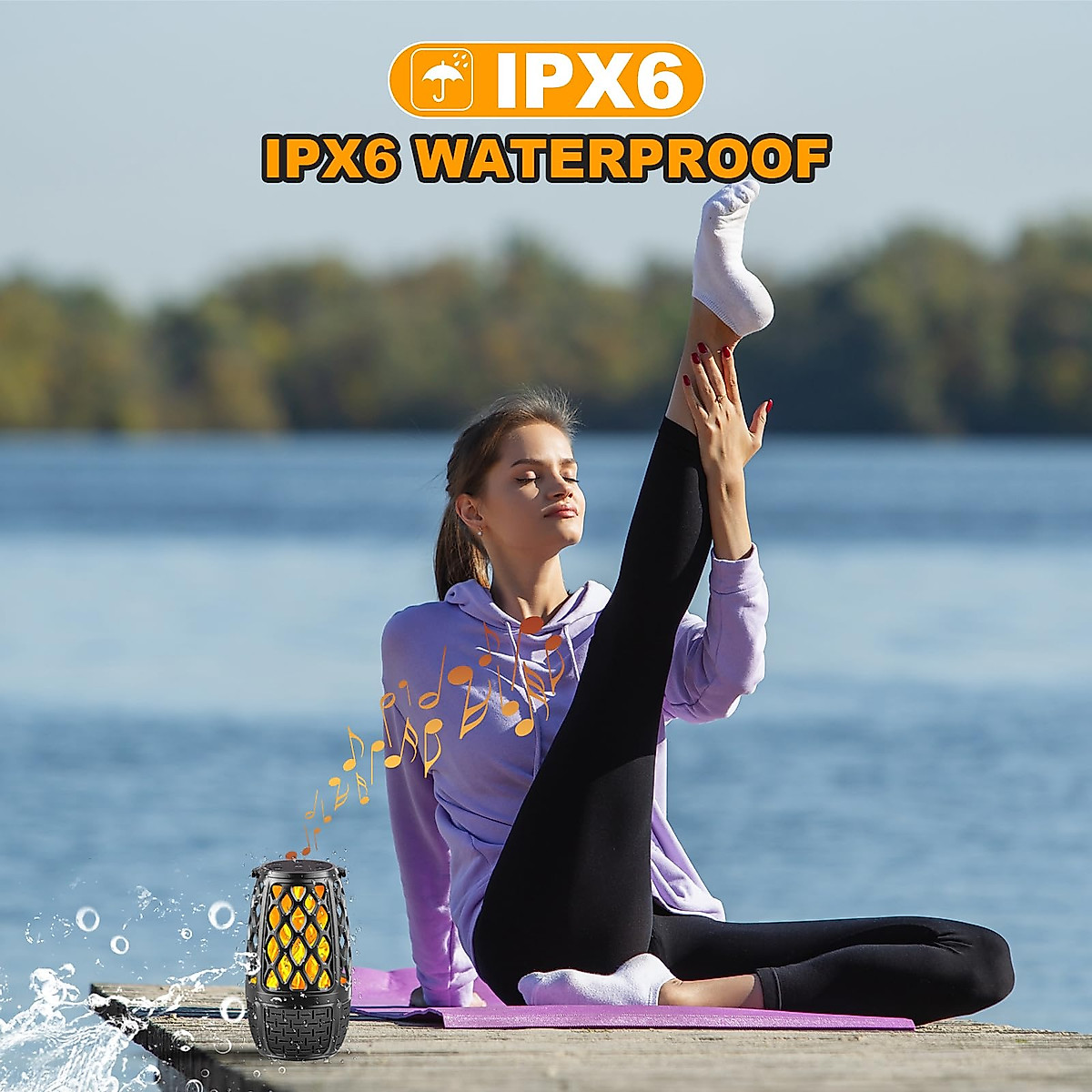 Outdoor Bluetooth Speakers, Outdoor Speakers Bluetooth Waterproof Patio, Outdoor Speaker with lights Multi-Sync up to 100 Speakers 10 Watt Enhanced Bass 360° HD Stereo Sound Blueooth Speakers