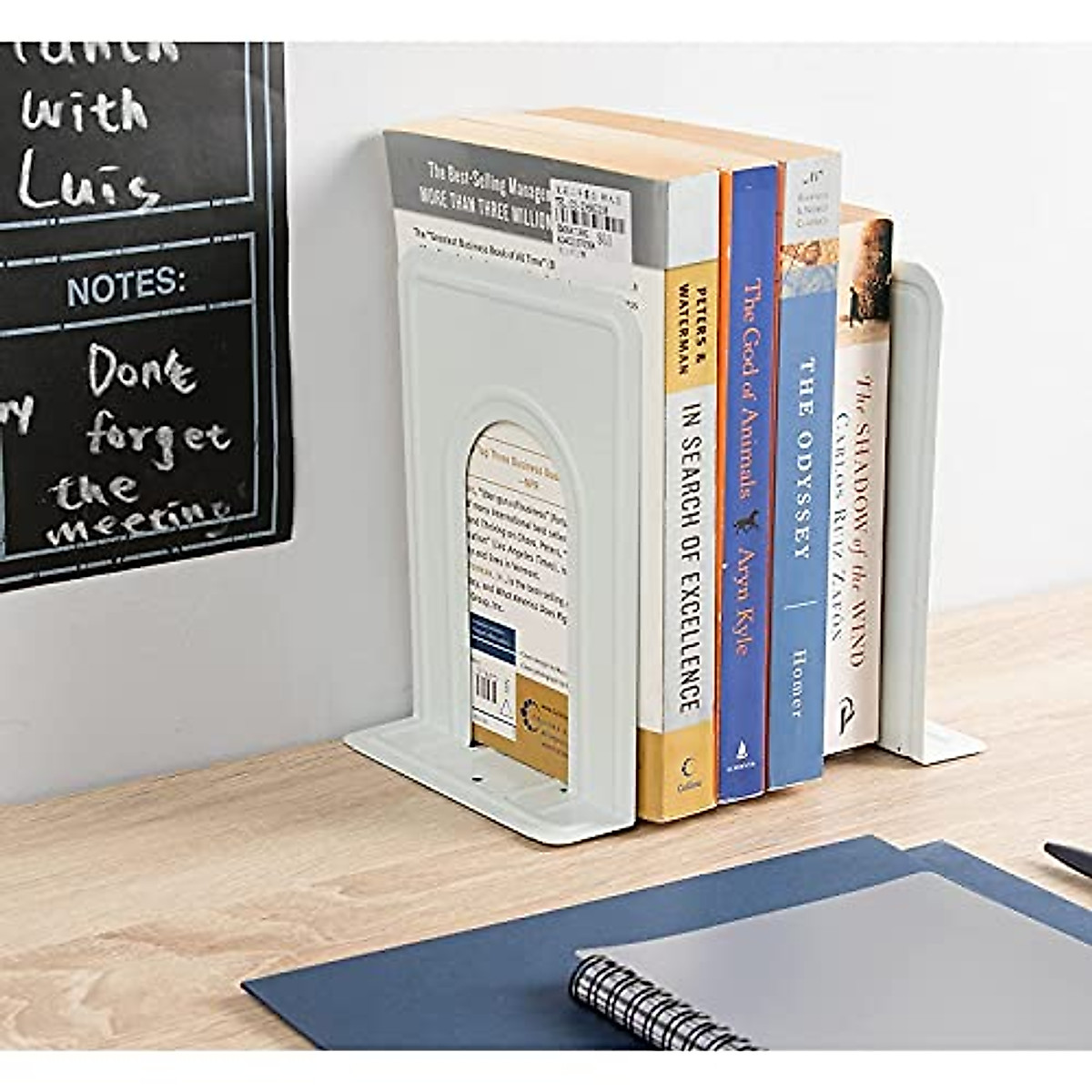 Heavy Duty Metal Bookends for Shelves, Modern Home Decor (6 Pairs)