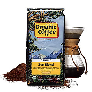 The Organic Coffee Co. Ground Coffee - Zen Blend (12oz Bag), Medium Roast, USDA Organic