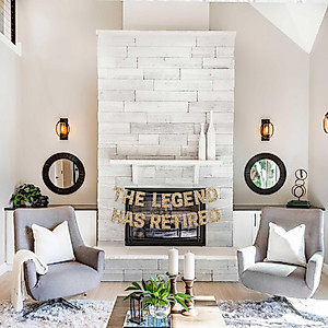 Pre-Strung The Legend Has Retired Banner - NO DIY - Gold Glitter Happy Retirement Banner - Pre-Strung on 8 ft Strand - Happy Retirement Party Decorations for Men & Women. Did we mention no DIY?