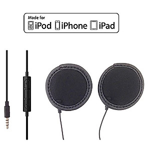 KOKKIA iGear (Black) : Sports/Motorcycle Helmet Earphones with Remote Control and Microphone, Compatible with Apple iPod, iPhone, iPad, Mac, Through 3.5mm Port.