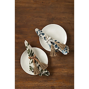 Mud Pie Leaf Napkin Set, Blue, 18" x 18"