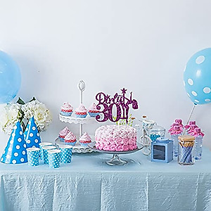 Purple Dirty 30 Cake Topper for Women Birthday, 30 & Fabulous, Dirty Thirty/Happy 30th Birthday Cake Decoration, Hello 30, Dancer Girl Decoration, Thirtieth Birthday/Anniversary Party Supplies