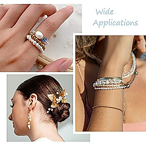 Beadthoven 100pcs Natural Freshwater Pearl Beads 6-8mm Mix Irregular Nuggets Pearl Beads Oval Rice Loose Pearls for DIY Bracelet Necklace Jewelry Making Beading Crafts Supplies Hole 0.5-0.7mm