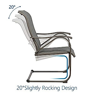 Iwicker 4 Pieces Patio C Spring Motion Steel Mesh Fabric Dining Chairs with High Back