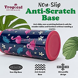 Tropical Drinkware -1 Slim Can Coozie - Insulated Slim Can Cooler for Tall Skinny Beer Cans - 12oz Truly Hard Seltzer Coozie Insulator - Metal White Claw Can Coozie