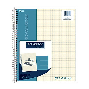 Cambridge Mead Wirebound Quad Notebook, 70 Sheets-Ivory (06194)