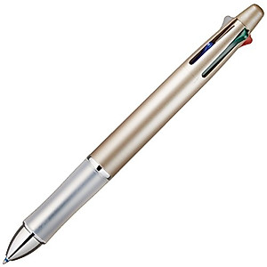 PILOT Dr. Grip 4+1, 4 Color 0.7 mm Ballpoint Multi Pen and 0.5 mm Pencil - Champagne Gold Body