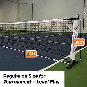 PickleballCentral Rally Pickleball Net, Portable Net System, Indoor/Outdoor, Pickleball Training Aids, Regulation Size, Alloy Steel Frame, Net and Carry Bag (Delux)