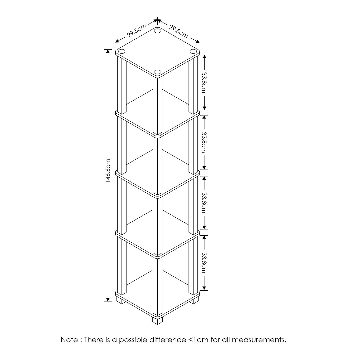 Furinno 4-Tier and 5-Tier Corner Storage Rack Bundle (French Oak Grey/Black)