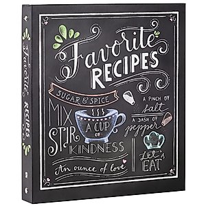 Deluxe Recipe Binder - Favorite Recipes (Chalkboard) - Write In Your Own Recipes