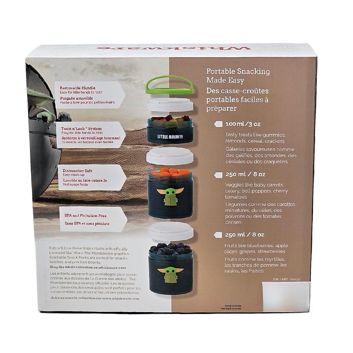 Whiskware Stackable Star Wars Snack Containers Set, Great For School Snacks or On the Go Snacking! - 1 Set