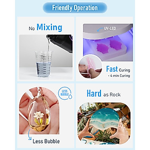 Nicpro UV Resin 1000g, Upgrade Crystal Clear Ultraviolet Epoxy Resin Glue Kit, Low Odor & Quick Curing Sunlight Cure Hard UV Resin for Jewelry Making, Handmade DIY Craft, Coating and Casting