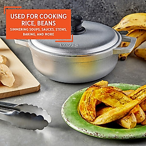 IMUSA USA GAU-80503 2.6Qt Traditional Colombian Caldero (Dutch Oven) for Cooking and Serving, Silver