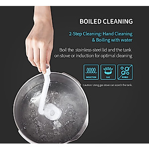 Carepod One 31S Stainless Steel Ultrasonic Cool Mist Humidifier Whisper-Quiet Easy Clean for Large Room 1gal (4liter), Only 3 Washable Parts, Auto Shut-off