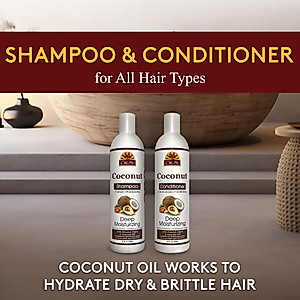 OKAY-Shampoo and Conditioner Coconut Hair Care Set Deep Moisturizing- Set Of 2 X 12 Oz