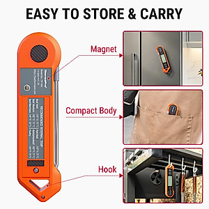 ThermoPro TP19H Digital Meat Thermometer for Cooking with Ambidextrous Backlit and Motion Sensing Kitchen Cooking Food Thermometer for BBQ Grill Smoker Oil Fry Candy Instant Read