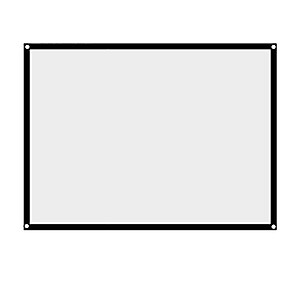 Projection Screen, Projector Curtain, Movie Projector Screen, 60-100 Inch Portable Foldable Non-Crease White Projector Curtain Projection Screen 4:3(72 inches)