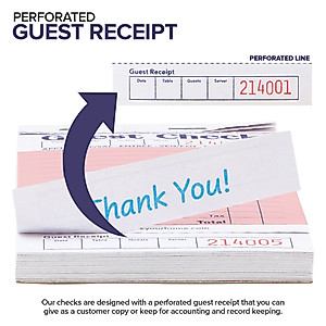 Stock Your Home Pink Guest Check Books for Servers (10 Pack) Server Note Pads, Waiter Checkbook, Food Receipt Book, Restaurant Order Pad, Paper Checks, Waitress Accessories, 500 Total Tickets