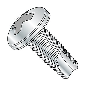 Small Parts 08043PP Steel Thread Cutting Screw, Zinc Plated Finish, Pan Head, Phillips Drive, Type 23, #8-32 Thread Size, 1/4" Length (Pack of 100)