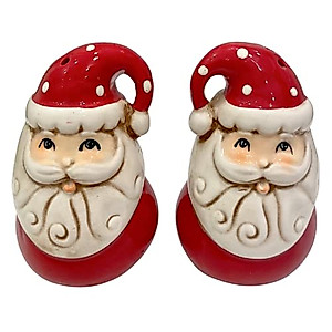 Christmas Santa Claus Salt & Pepper Shakers | Finely Glazed Ceramic Finish | Santa Claus Red & White